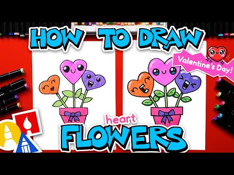 How To Draw Heart Flowers For Valentine's Day