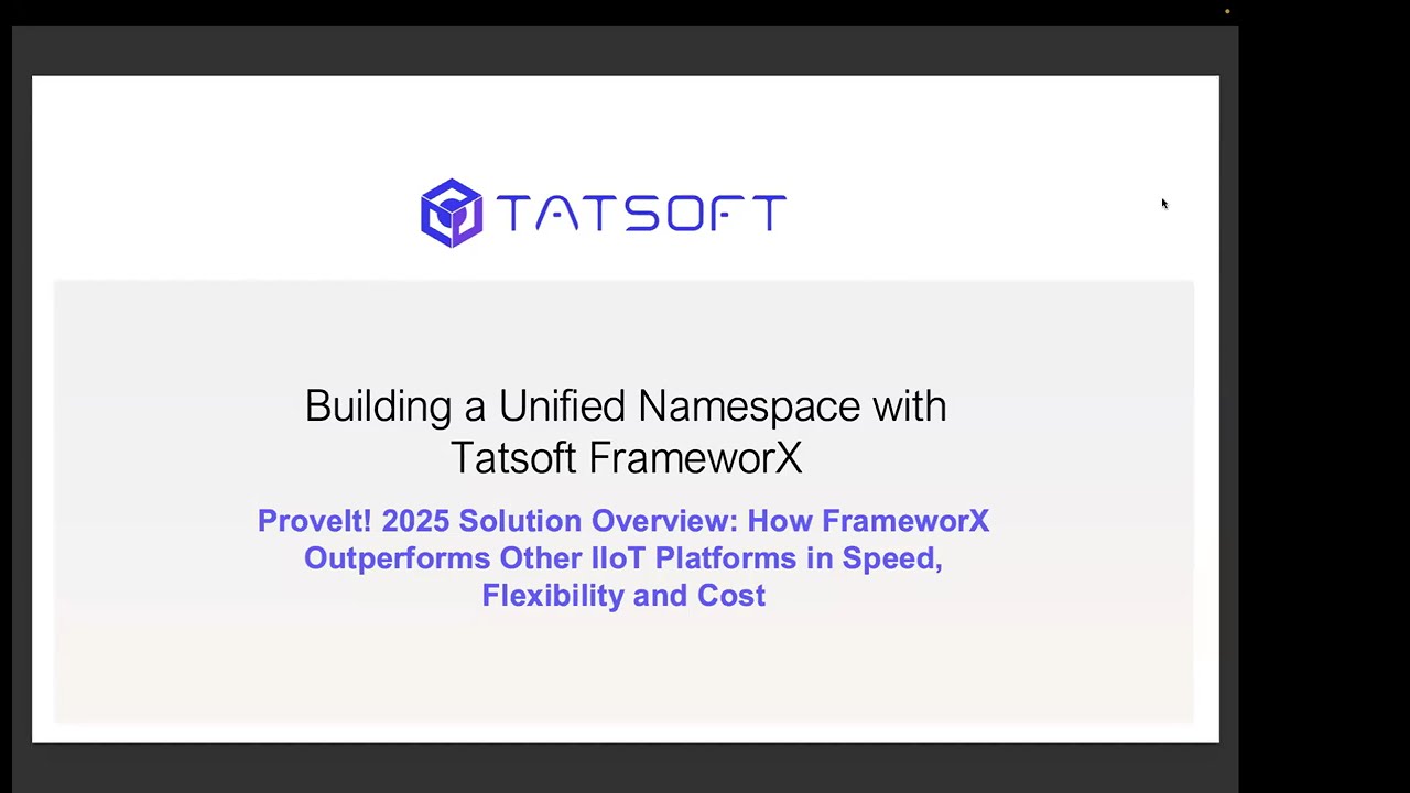 Building a Unified Namespace with Tatsoft FrameworX