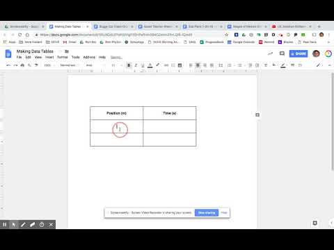 How to make a Data Table on Google Docs