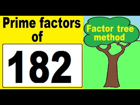 Prime factors of 182. Prime factors decomposition of 182. Factor tree method.