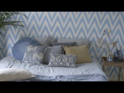 Wallpaper Ikat blauw