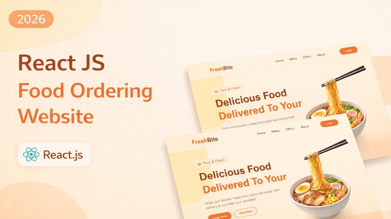 Build a Food Ordering Website in React Js | Fast Code