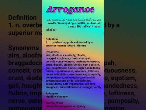 Arrogance Word Noun Explaination Definition pronounce American And British accent