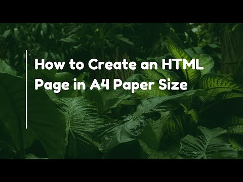 How to Create an HTML Page in A4 Paper Size