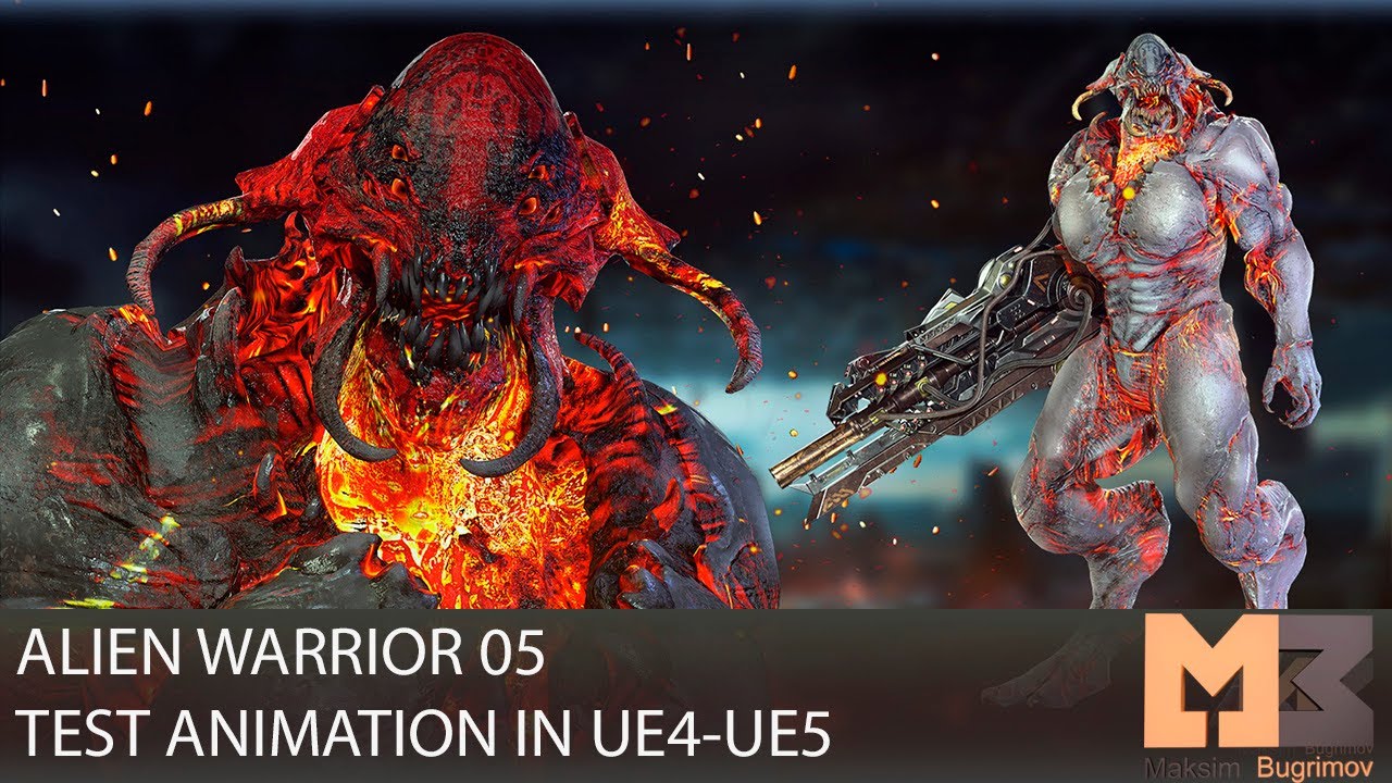 Alien Warrior 05 Test Animations In UE4