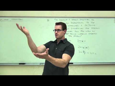 Intermediate Algebra Lecture 8.4: An Introduction to Direct and Inverse Variation