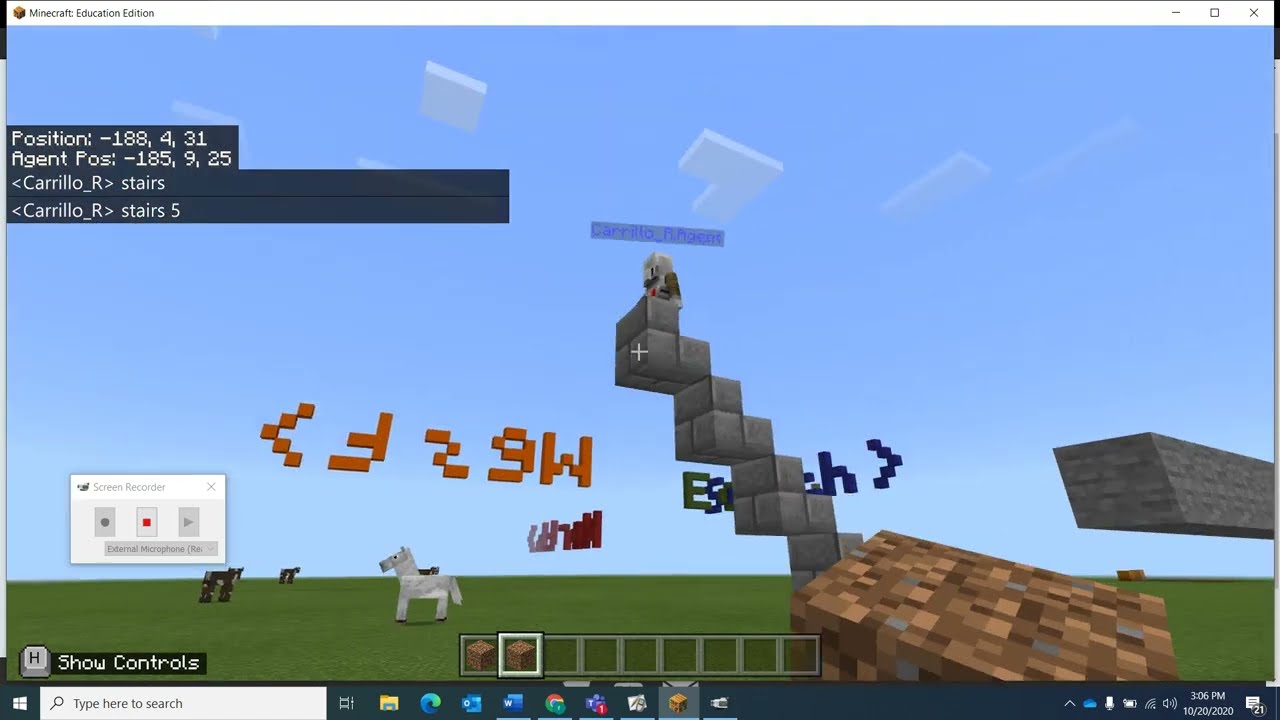 MineCraft Education Edition: How to use variables