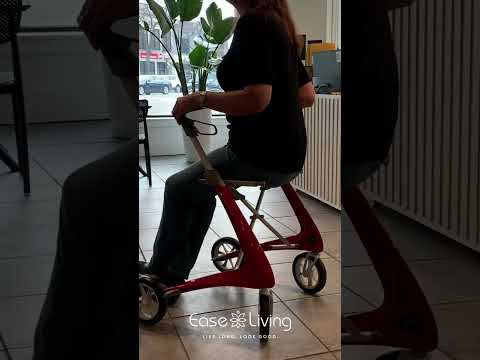 ByACRE Carbon Ultralight Rollator Walker with Organizer Bag, Compact Track, 16" x 22" Seat (W x H),