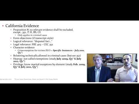 Webinar: An approach for California Evidence essays