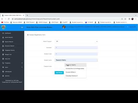 How To Registered Subjects In UEMS HOD Portals