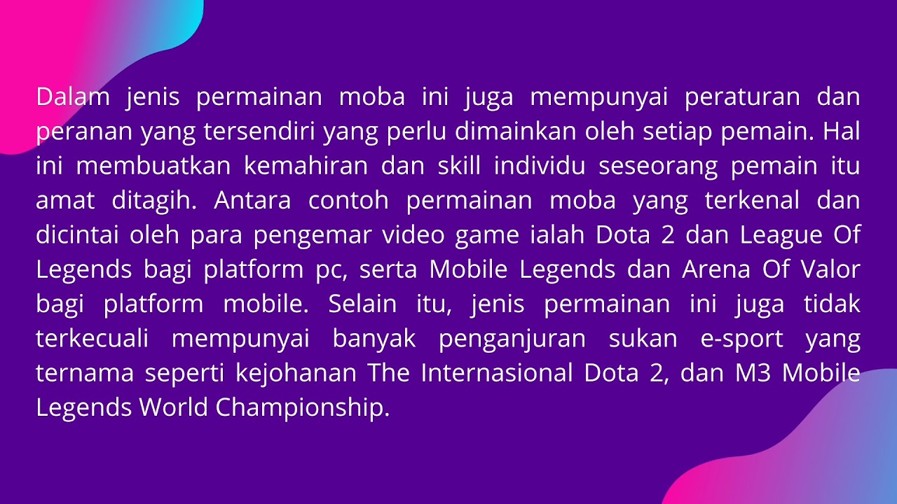 Modul 2:  Jenis-jenis e-sukan