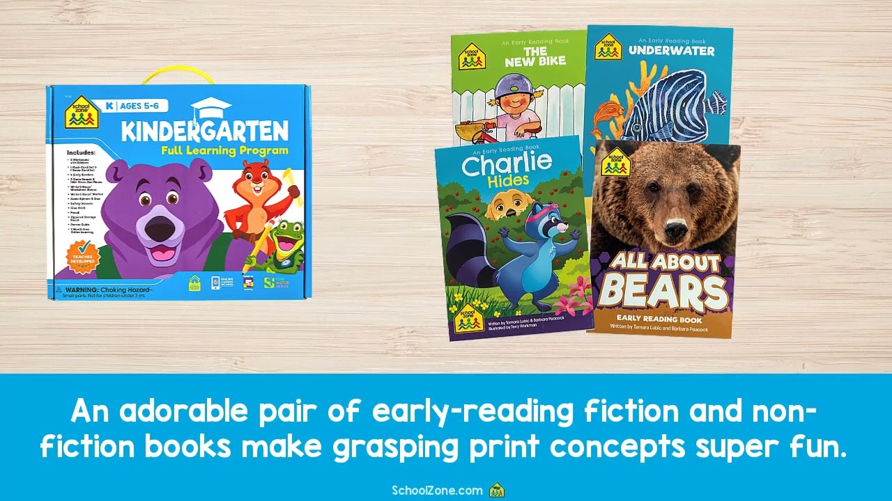 Kindergarten Full Learning Program from School Zone - Comprehensive Box Kit for Kids