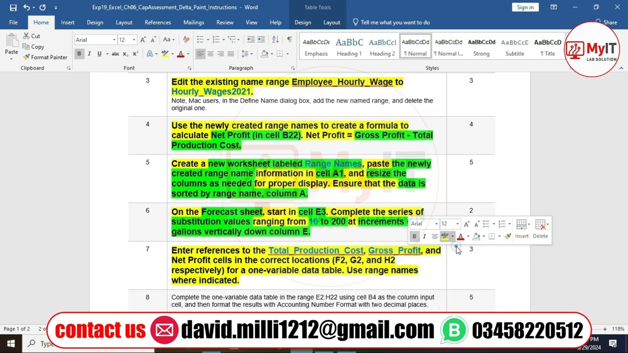 Exp19 Excel Ch06 CapAssessment Delta Paint