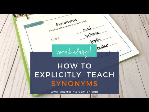 How to Teach Synonyms | Vocabulary Resources & Activities