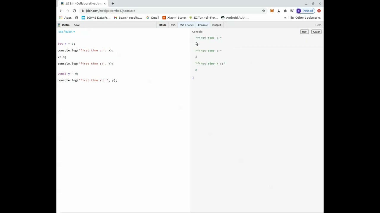 javascript let and const explained in 9 mins,tech tube