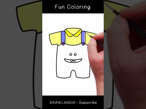 Funny face T-shirt Coloring ❤️ Art for kids hub #shorts