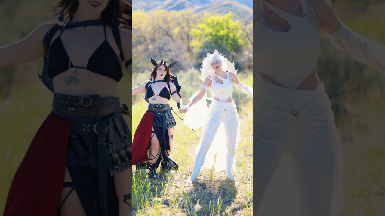 Toothless and Light Fury from HTTYD! 🖤🐉🤍 #cosplay
