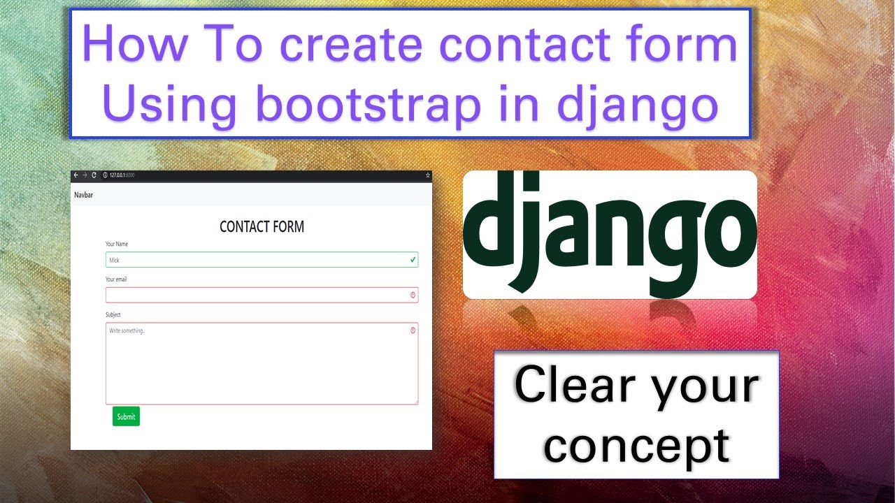 Create Contact Form in Django for any website || Contact Form with bootstrap in django