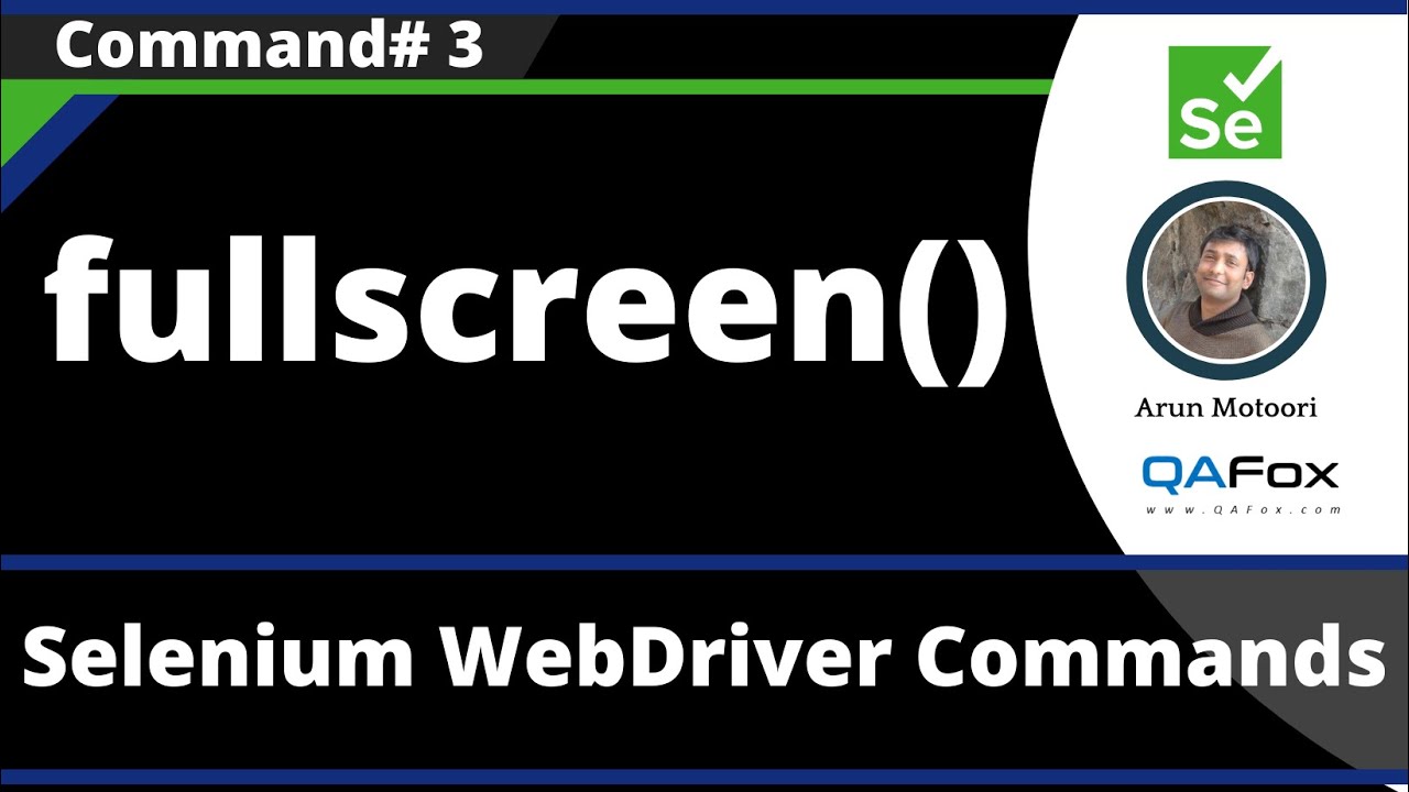 fullscreen() Command - Selenium WebDriver