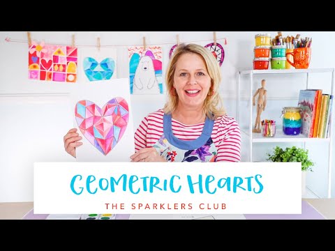 Geometric Hearts | VALENTINE'S DAY ART PROJECT