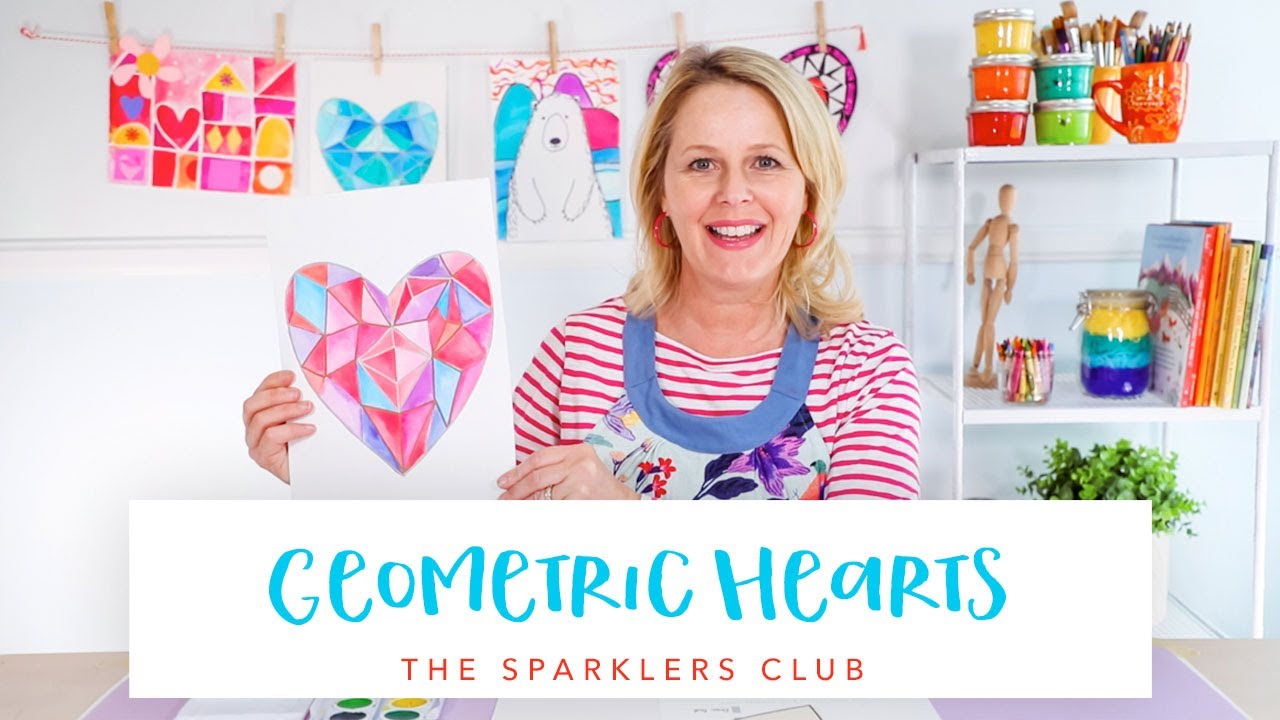 Geometric Hearts | VALENTINE'S DAY ART PROJECT