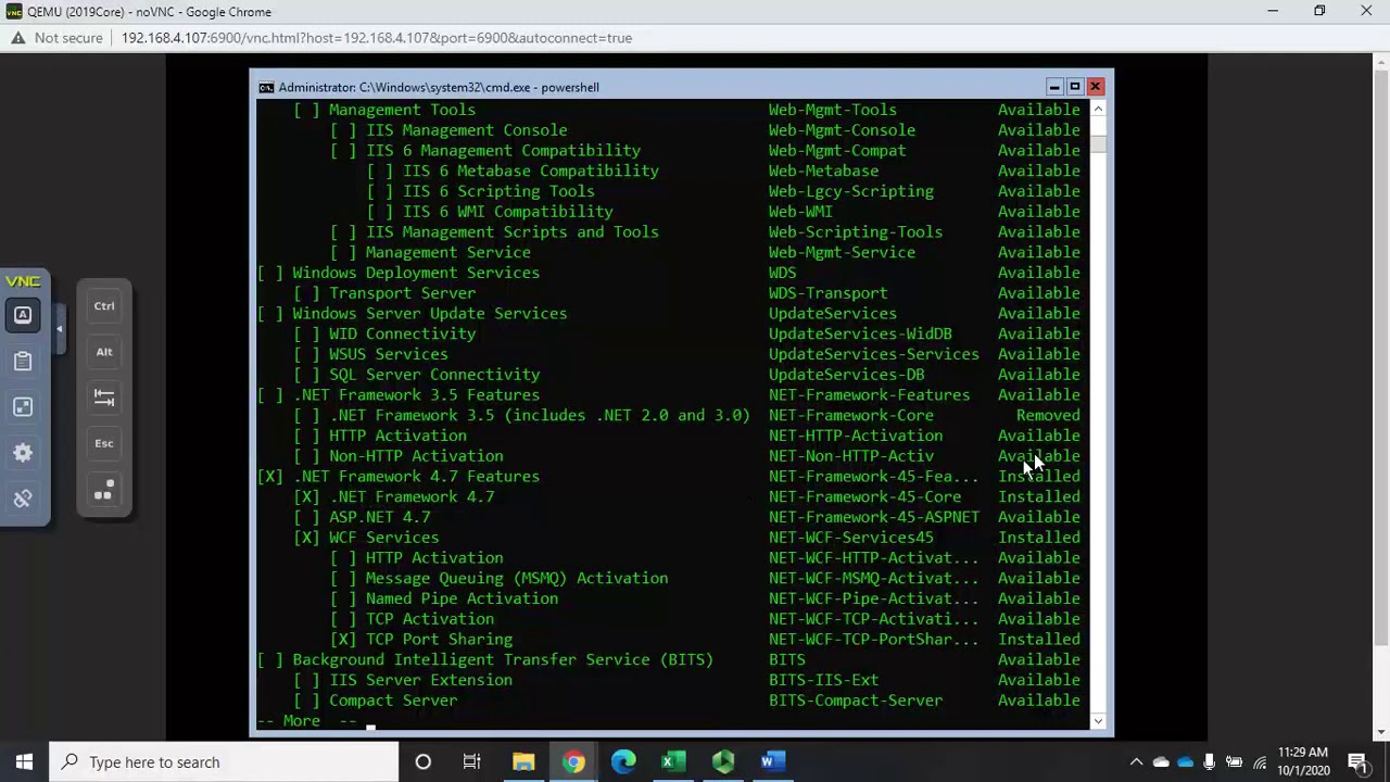 Managing Windows features using PowerShell