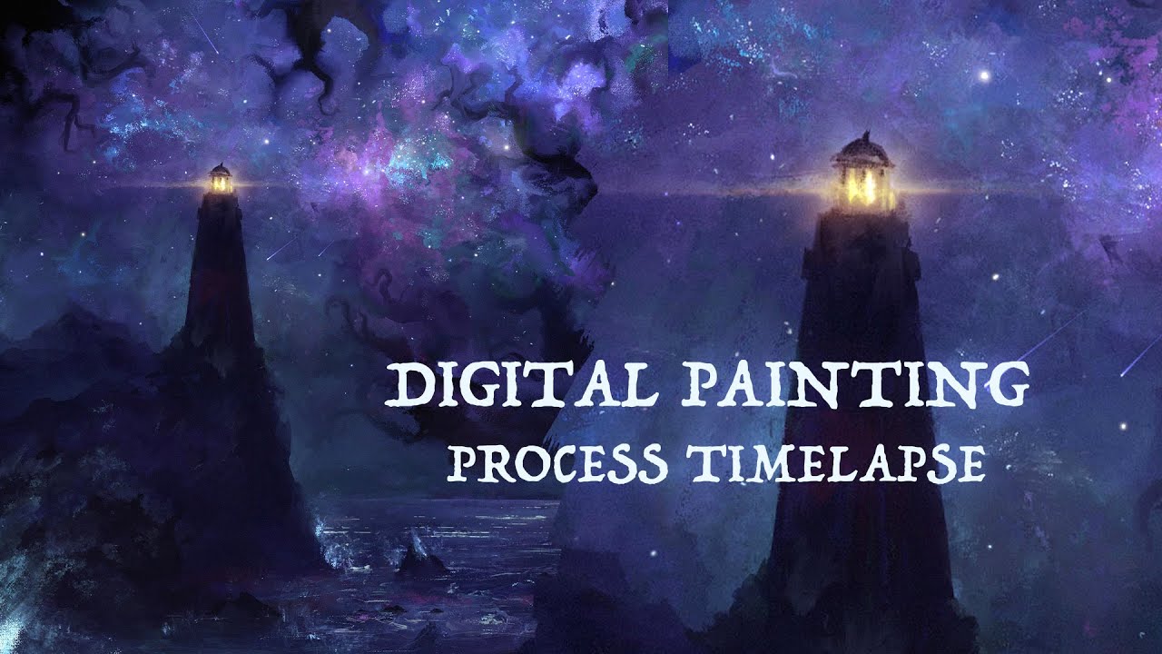 Digital painting process video timelapse 