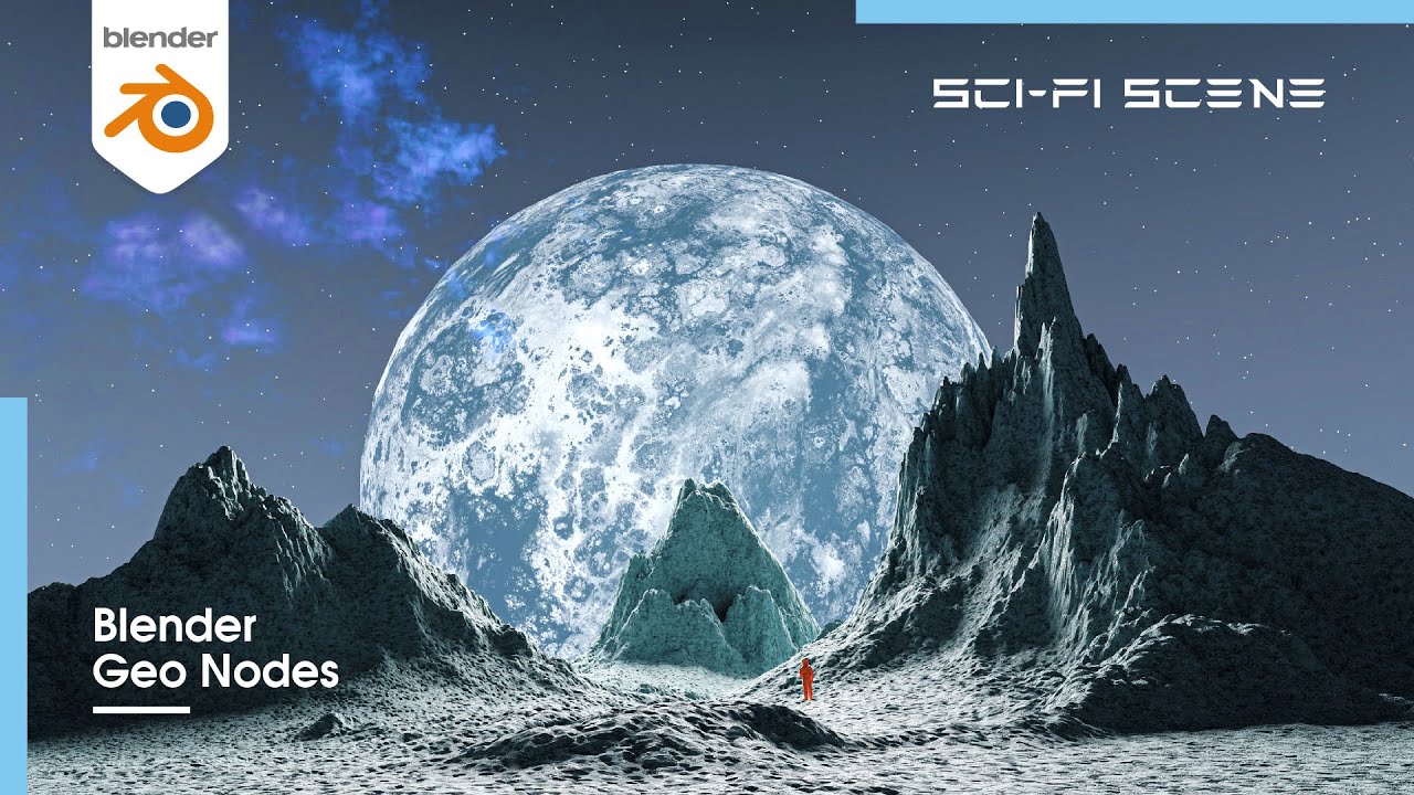 Blender3D 3.6 - How to Create Sci-Fi space exploration scene using Geometry Nodes