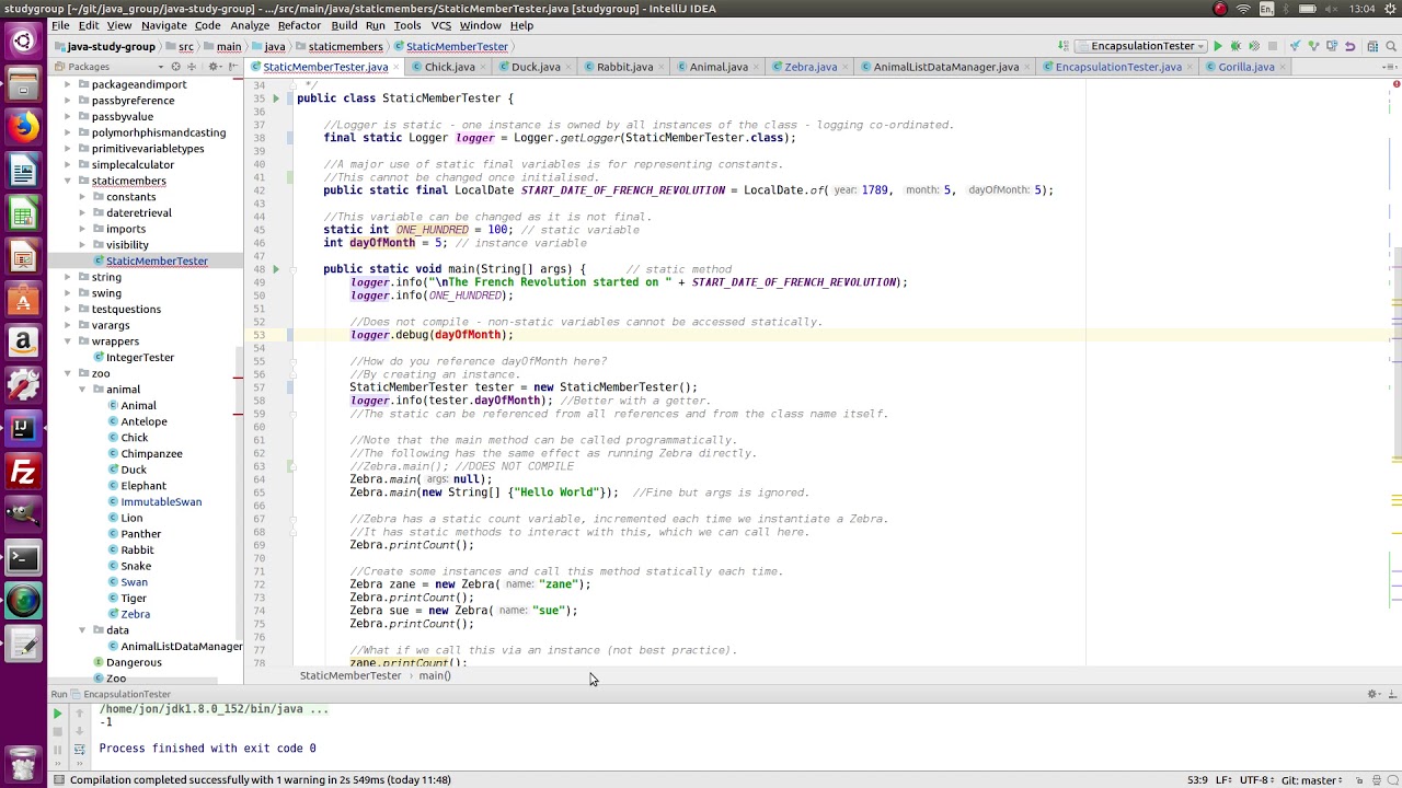 Static members in Java - video 4.3 - Oracle Certified Associate Java Programmer Study