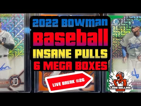INSANE PULLS! MULTIPLE AUTOs, MUST WATCH 2022 BOWMAN BASEBALL 6 MEGA BOX PICK YOUR TEAM LIVE BREAK.