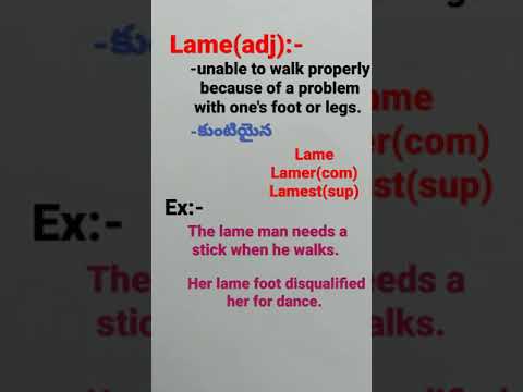 Lame(adj)||Everyday vocabulary||word for this day is"lame".
