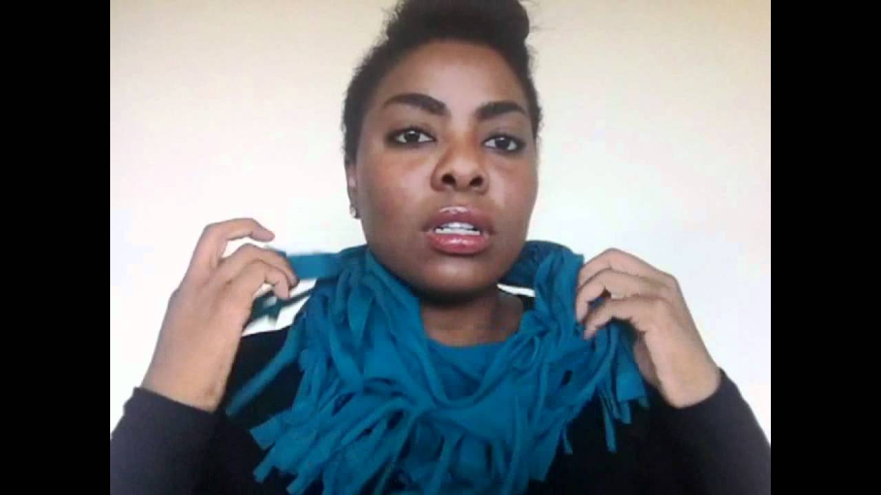 DIY Tutorial: How to make a T-shirt Fringe Scarf
