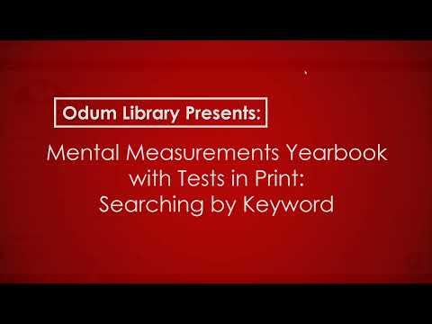 Mental Measurements Yearbook with Tests in Print: Searching by Keyword
