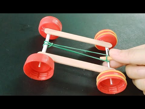 DIY IDEAS | How To Make a Mini Rubber Band Car (SIMPLE CAR TOY)