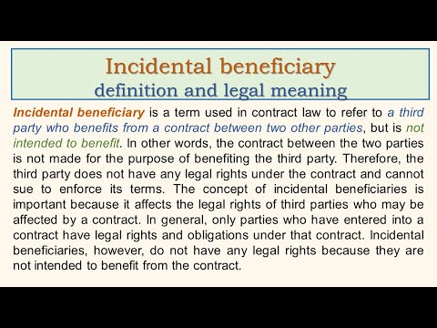 Incidental beneficiary definition and legal meaning