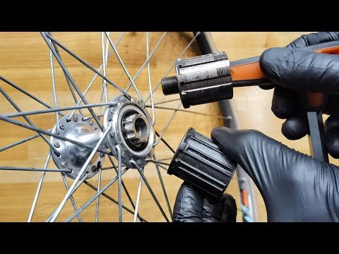 Replacing 7 speed freehub body with 8, 9, 10, 11s freehub. 3x7 to 2x9 or 1x11 drivetrain upgrade.