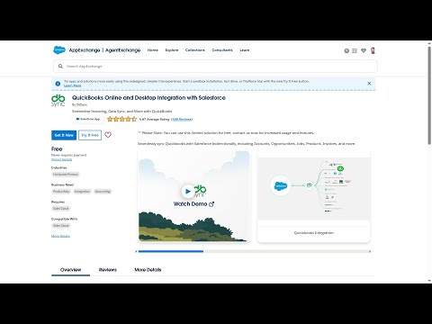 Free Trial Limited QuickBooks Integration Demo: Salesforce AppExchange