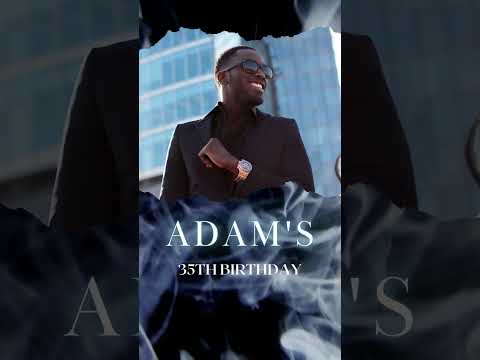 Video Birthday Invitation for Men Birthday Party Editable Template with photo Mobile Invite for Men