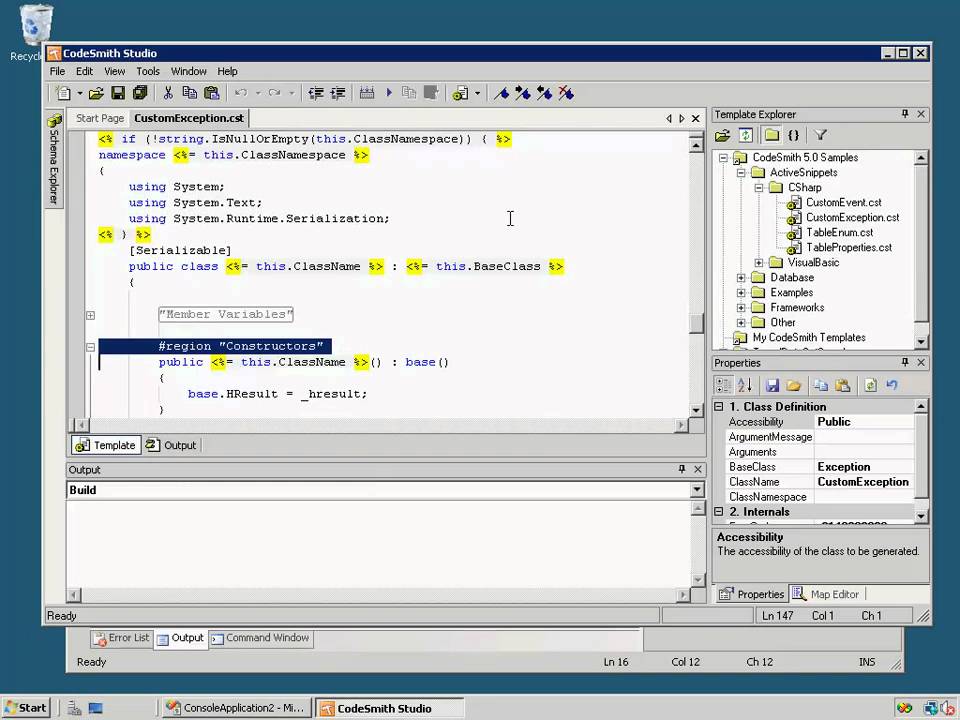 CodeSmith Generator - Active Snippets