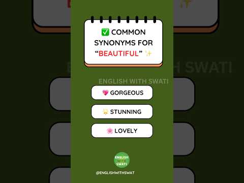 3 Synonyms for Beautiful ✨ | English Vocabulary #learnenglish #english