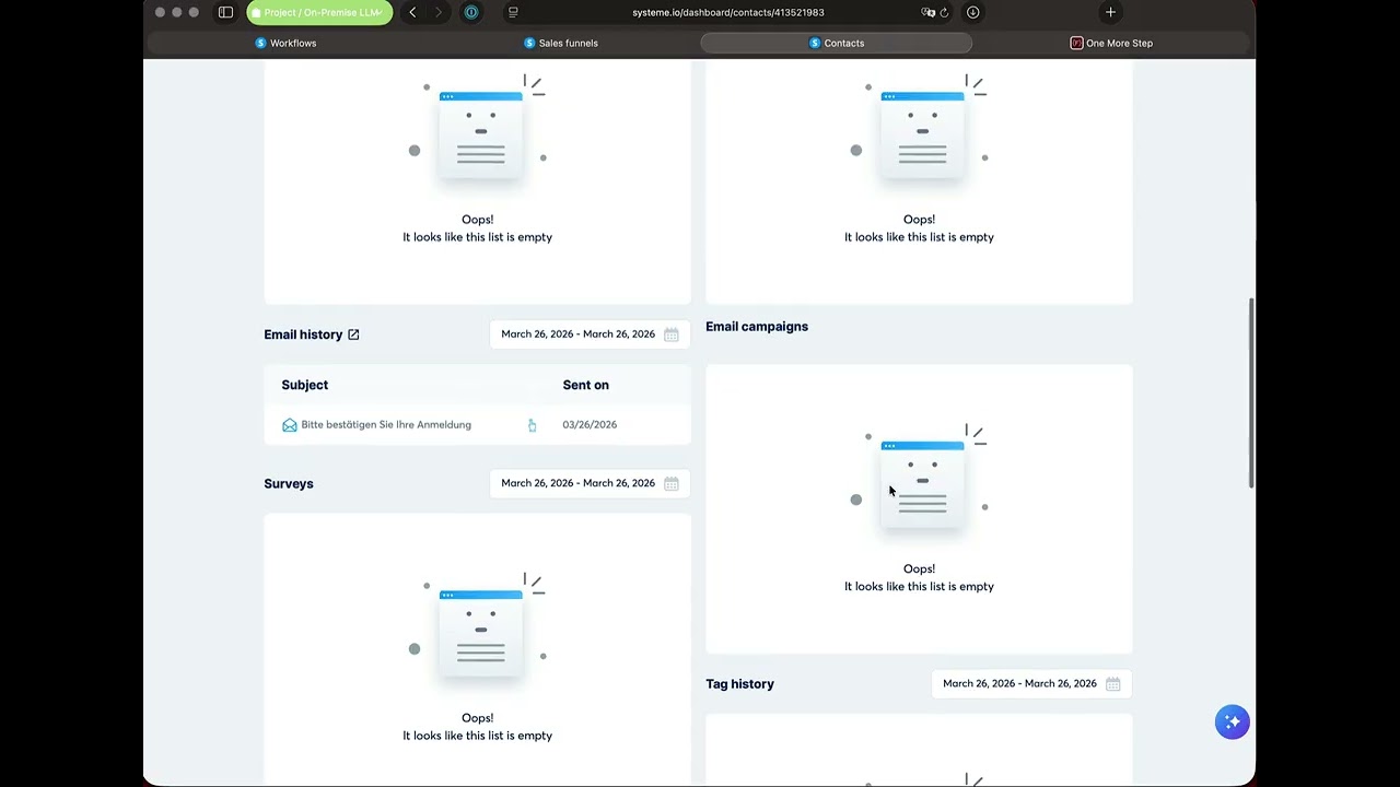 Bug report systeme.io
