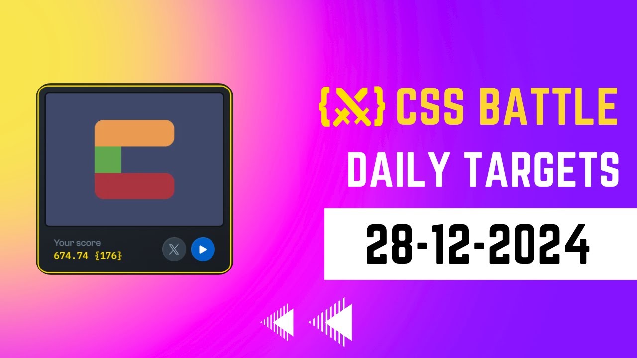 CSS Battle Daily Targets Solution | December 28, 2024 | #html #css #cssbattle