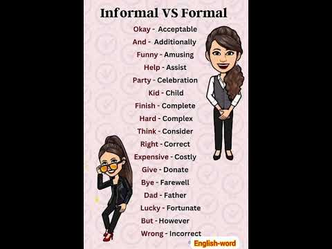 Formal vs Informl ! Daily English word Meaning #shortsfeed #shorts #