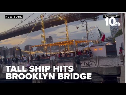 Mexican Navy ship crashes into New York's Brooklyn Bridge