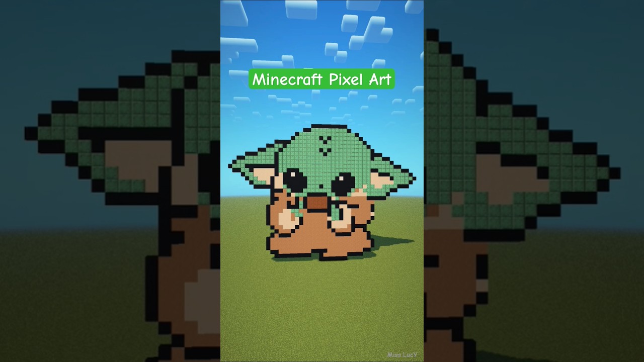 Baby Yoda - Minecraft Pixel Art #minecraft #babyyoda #pixelart