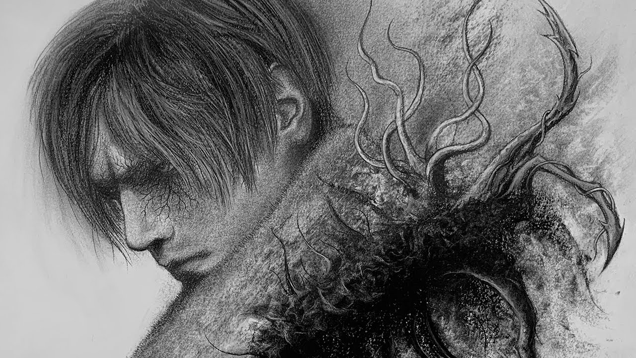 Resident Evil 4 Remake | Leon S Kennedy | Charcoal Drawing
