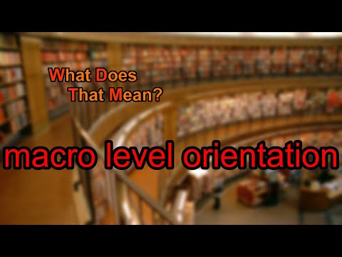 What does macro level orientation mean?