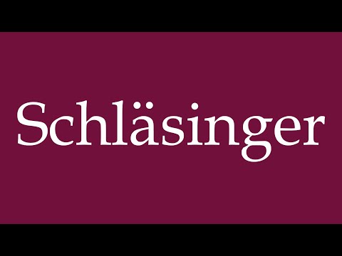 How to Pronounce ''Schläsinger'' Correctly in German
