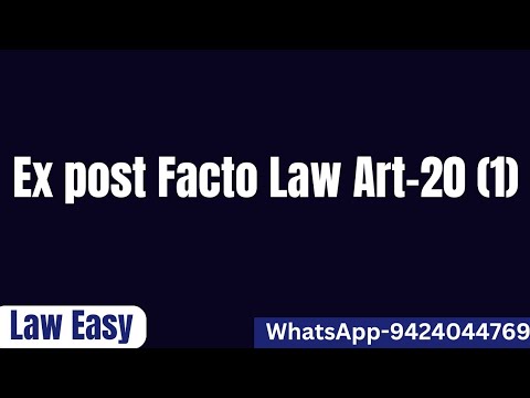 Ex post Facto Law Art-20 (1) @laweasyclasses #ballb #judiciary #law #adpo #mpciviljudge #mp