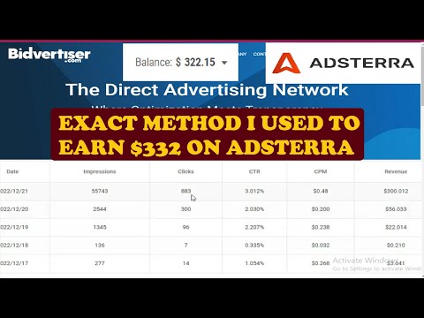 🔥The $322 Earnings Exact Method I used for doing Adsterra Arbitrage direct link with Bidvertiser